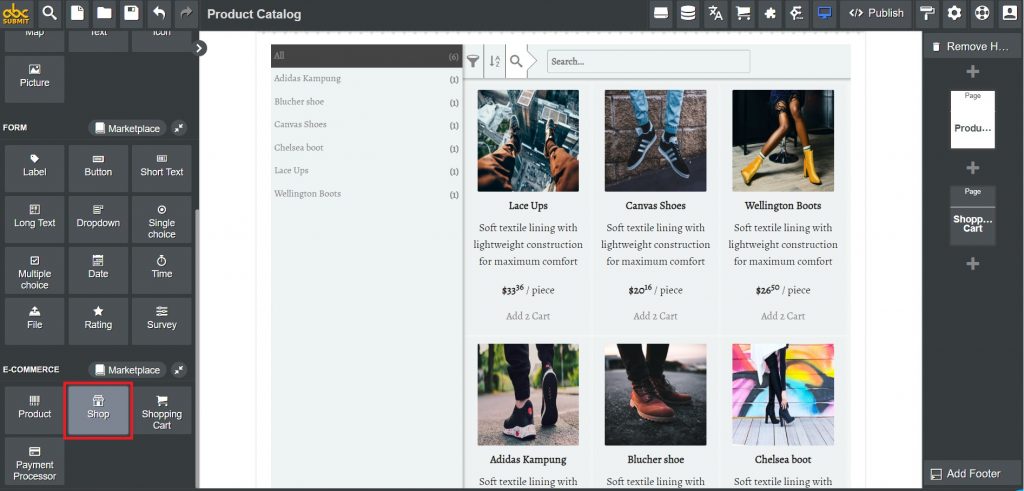 Free ready to use online store template – AbcSubmit